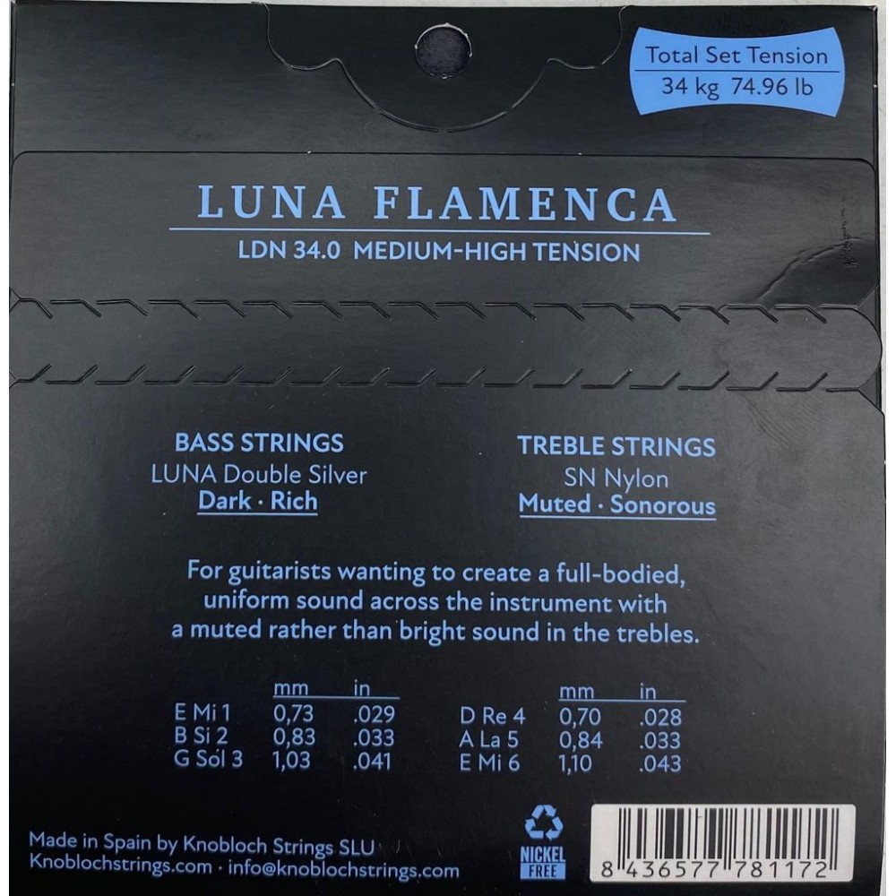 Knobloch Luna DS SN Medium-High 34.0 Juego de Cuerdas